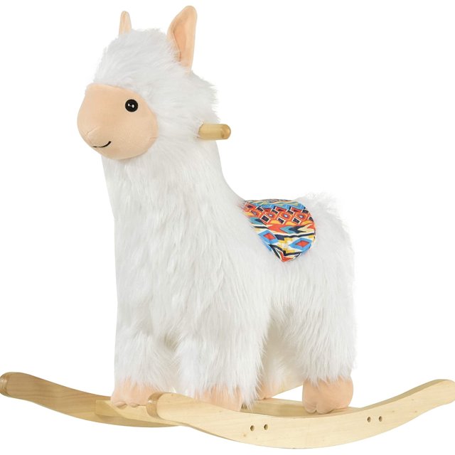 Qaba Kids Ride-On Rocking Horse Toy Llama Style Rocker Soft Plush ...