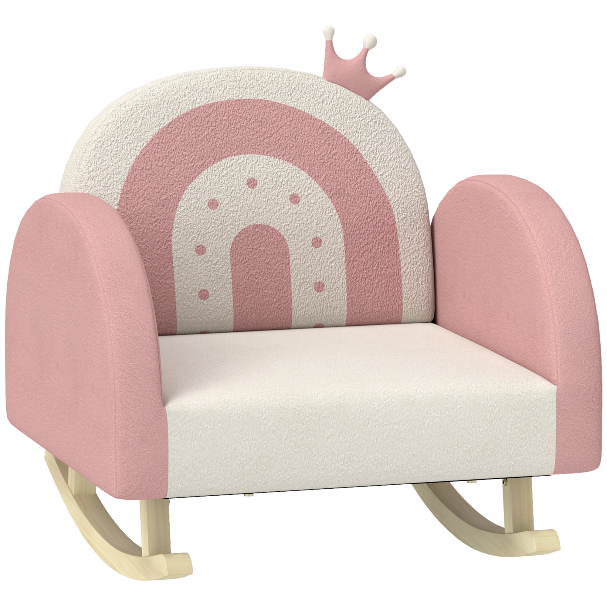 Qaba Kids Rocking Chair, Princess Crown Toddler Chair, Children's ...