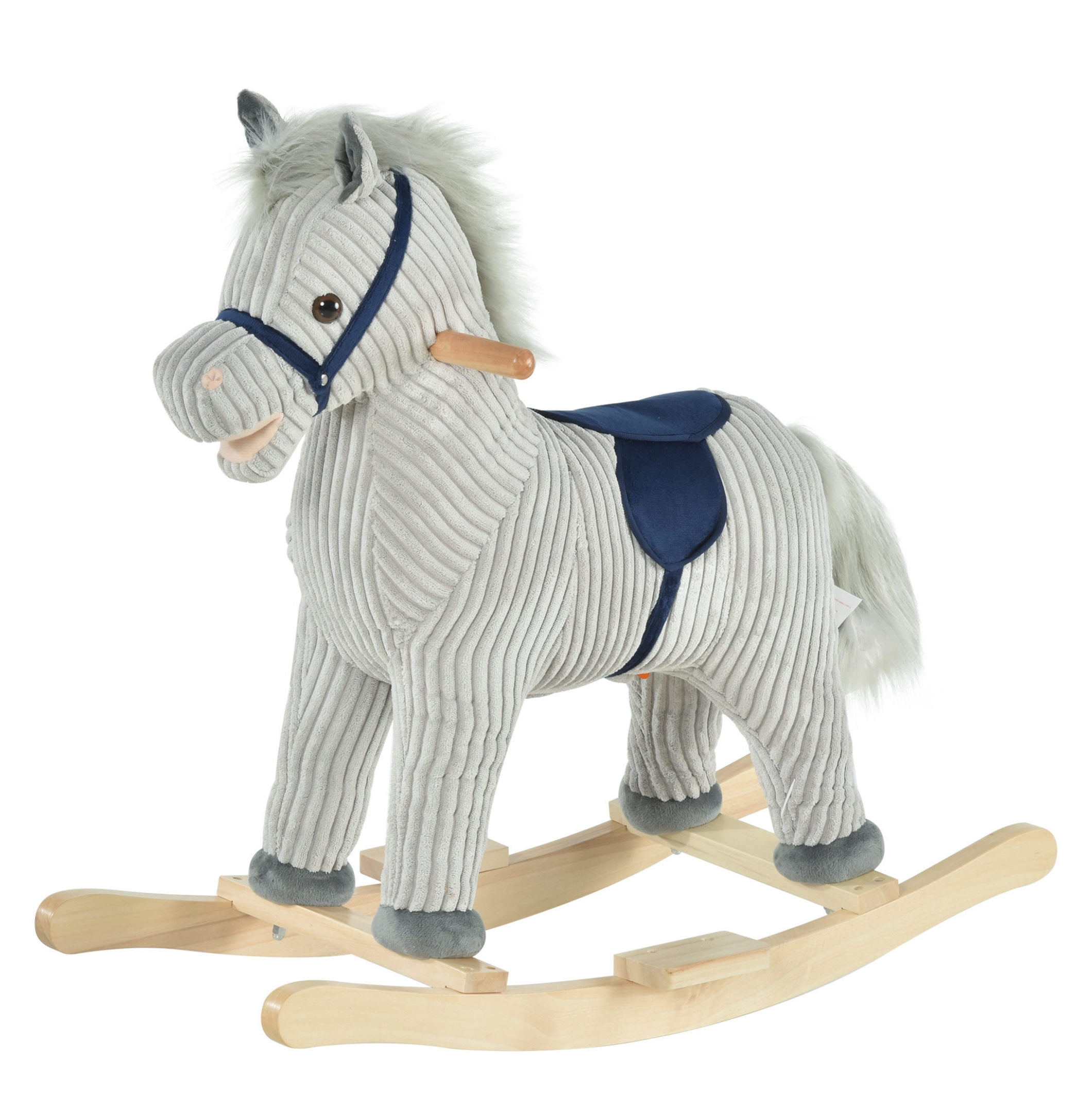 Qaba Kids Rocking Horse for Toddler 3-5, Plush Ride on Horse Wooden ...