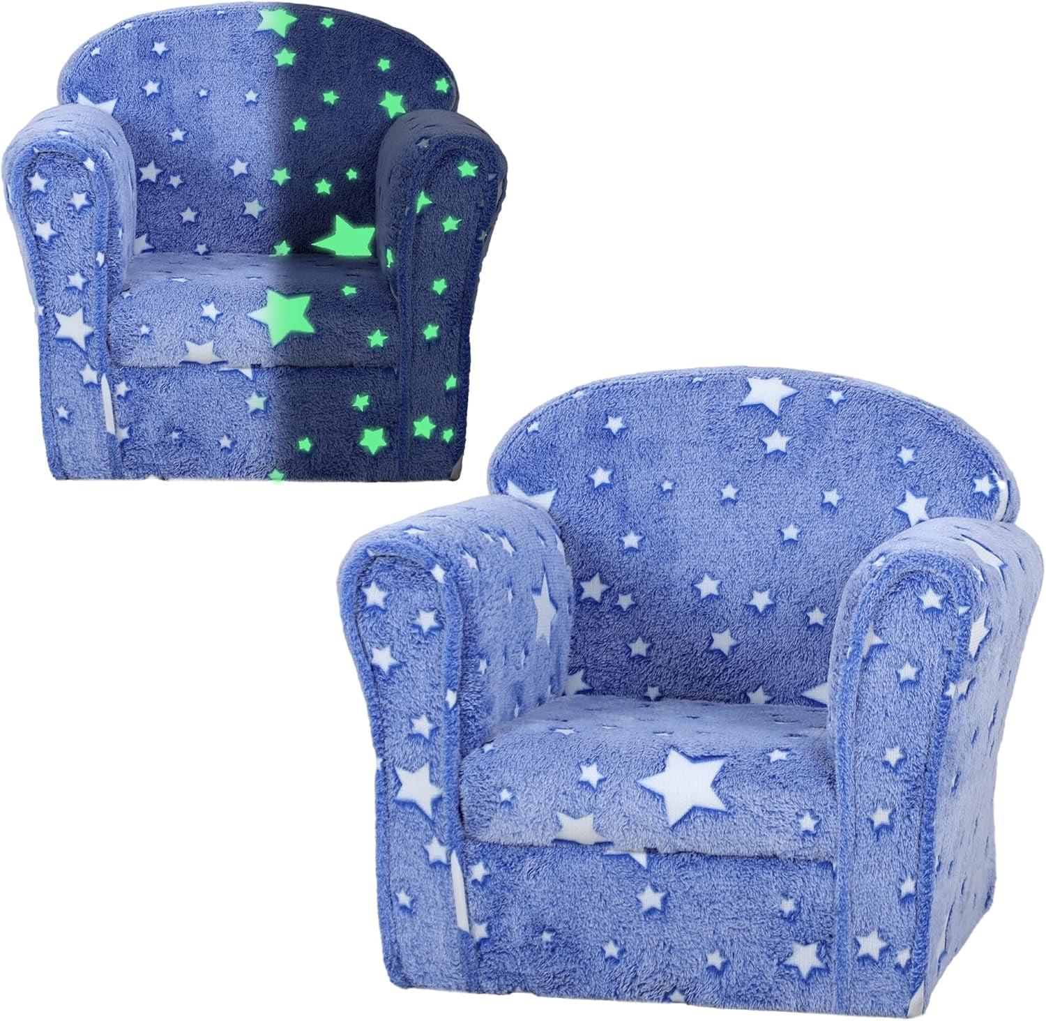 Qaba Kids Sofa Chair, Toddler Sofa with Glow in The Dark Star Design ...