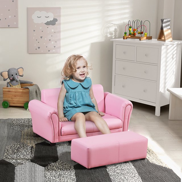 Free Shipping! Qaba Kids Sofa Set with Footstool for Toddlers and ...