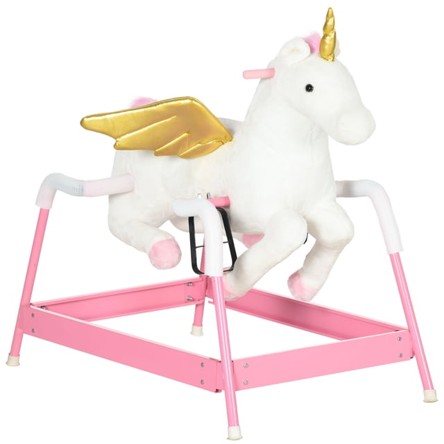 Qaba Kids Spring Rocking Horse for Kids, Unicorn - Walmart.com