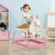 Qaba Kids Ride-On Rocking Horse Toy for Children 18-36 Months, Gray ...