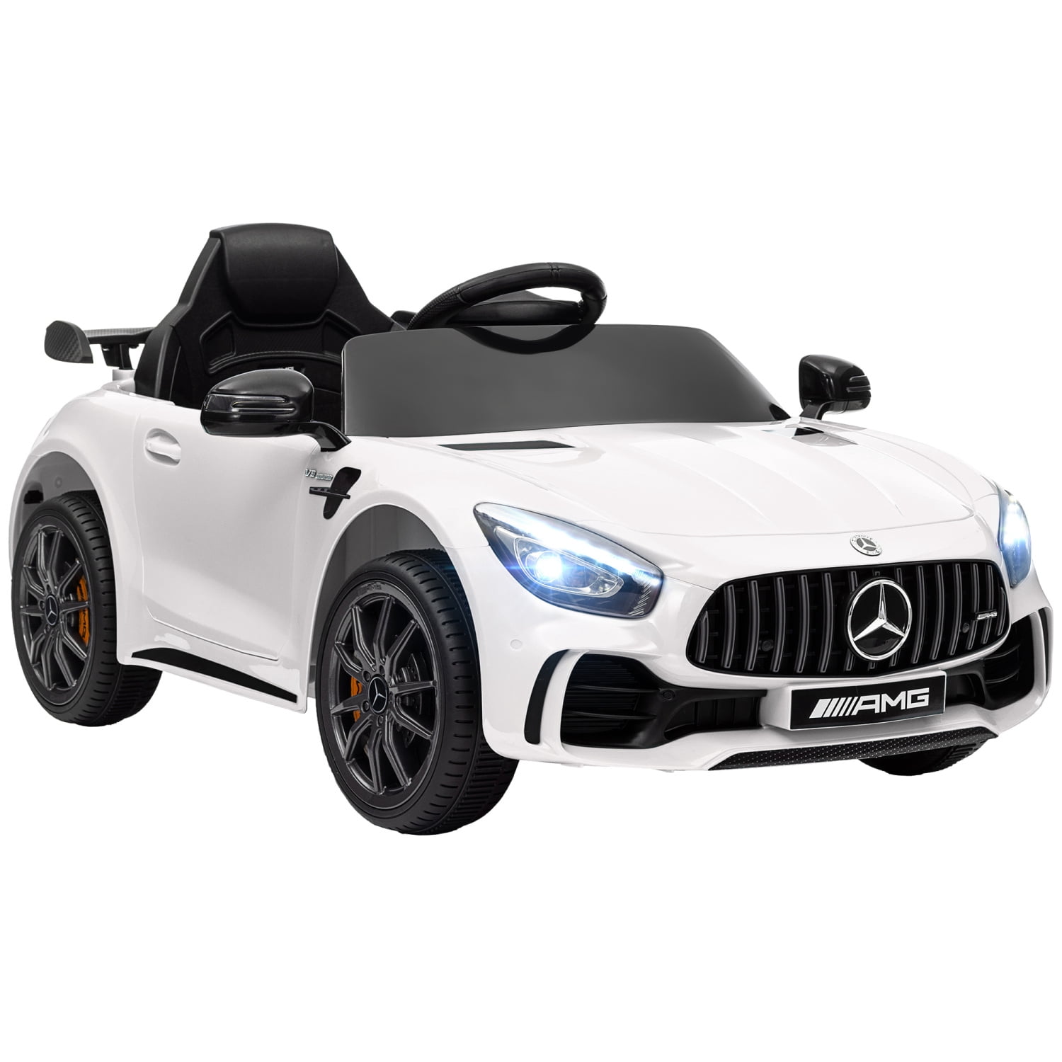 Qaba Mercedes-Benz AMG GTR Licensed 12V Kids Ride on Car Battery ...