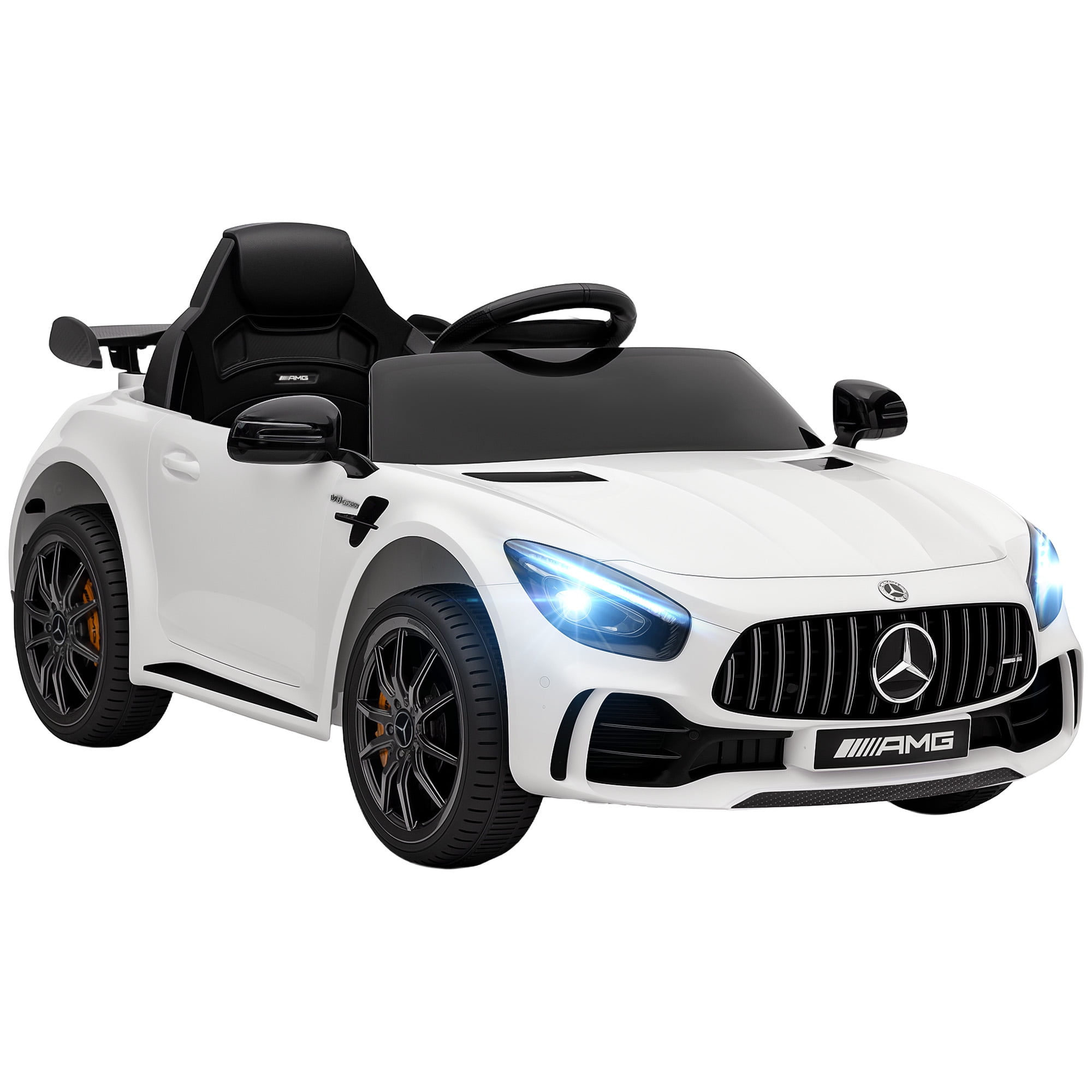 Qaba Mercedes-Benz AMG GTR Licensed 12V Kids Ride on Car, Battery ...