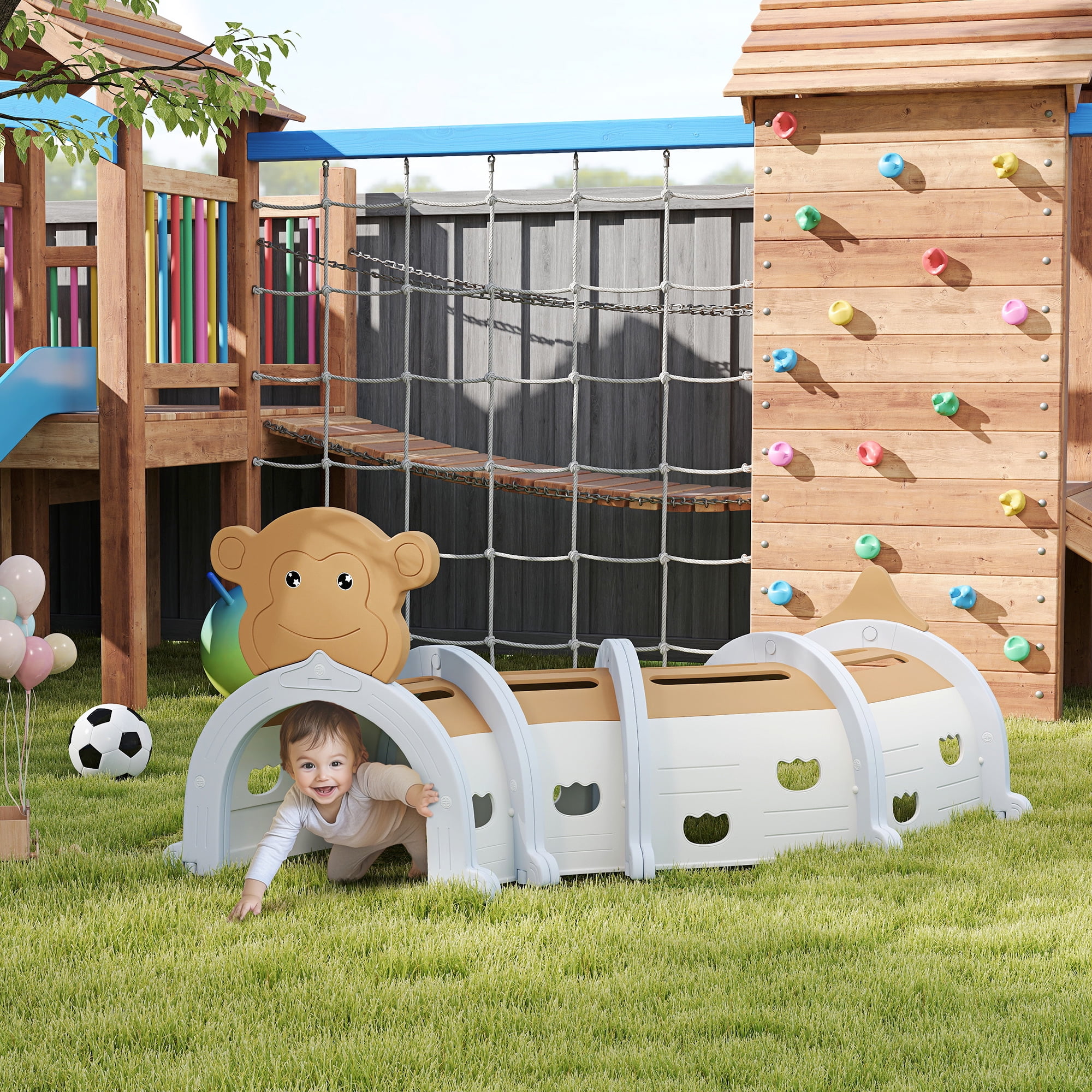 Customer reviews for Qaba Play Tunnel, Kids Tunnel for Toddlers 3-6 ...