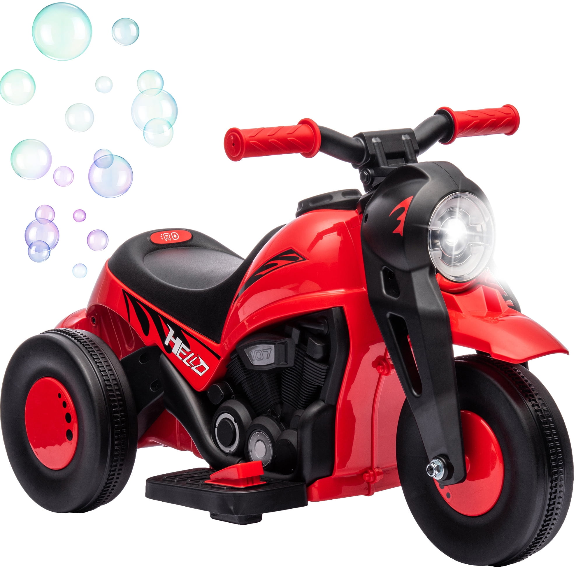 Qaba Ride On Bubble Car,6V Kids Motorcycle,3 Wheeled 2 Mph Electric ...
