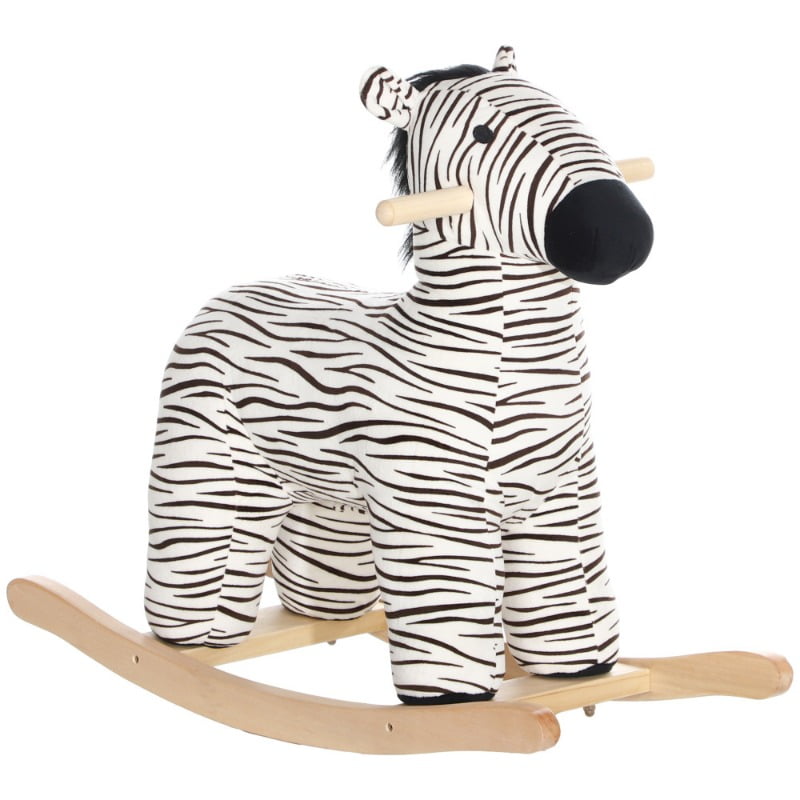 Qaba Rocking Horse, Kids Rocking Animal, Zebra Shaped Ride on Horse ...