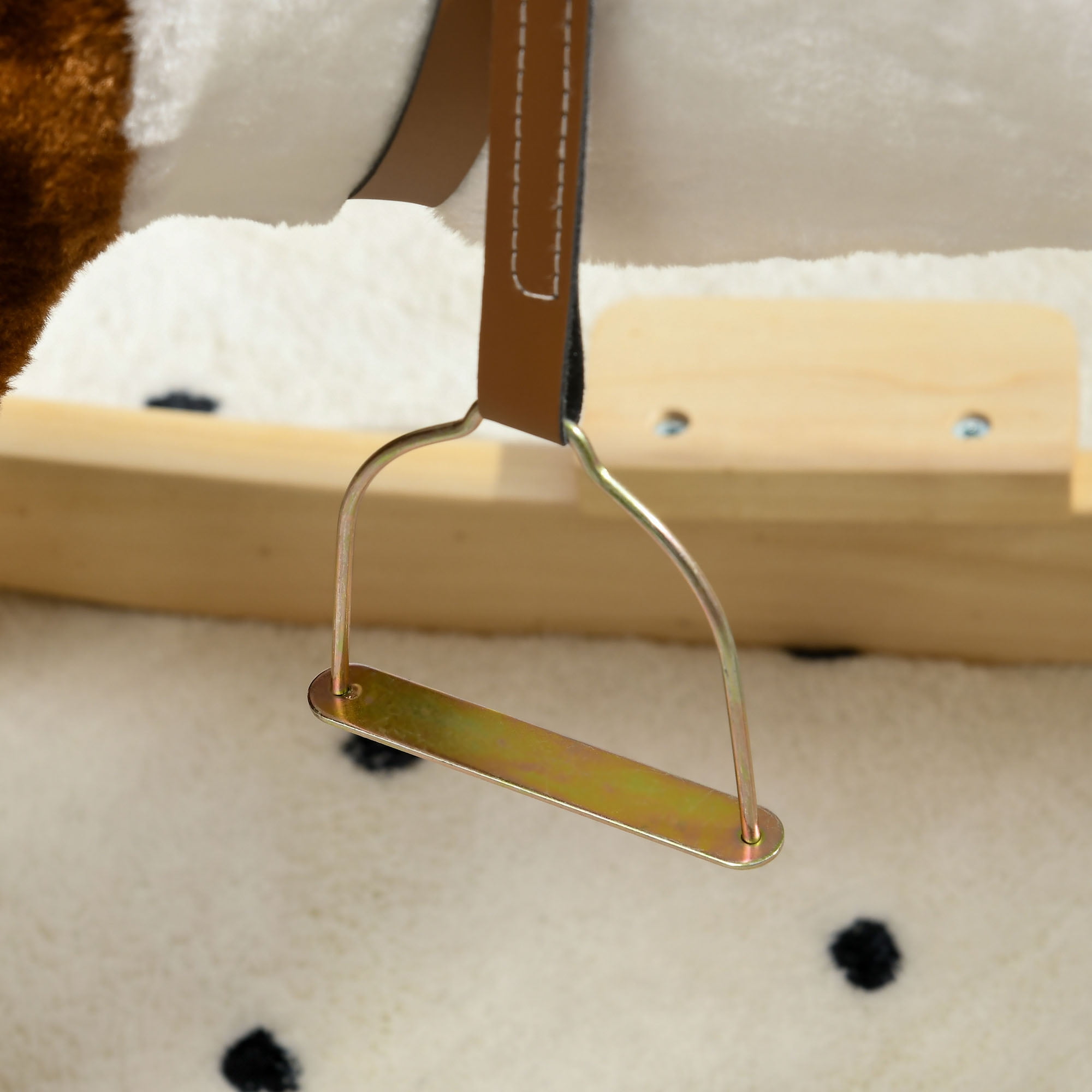 Qaba Rocking Horse with Sound,Ride On Horse with Saddle,Toddler Rocker ...