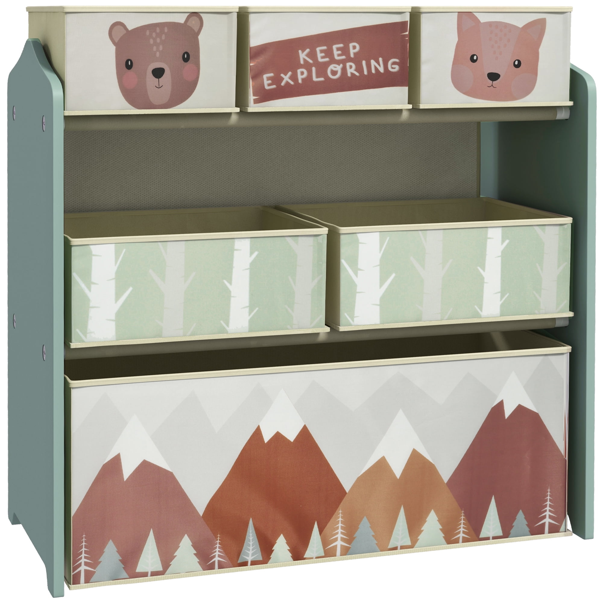 Qaba Toy Organizer with 6 Storage Bins,Kids Storage Unit for Bedroom ...
