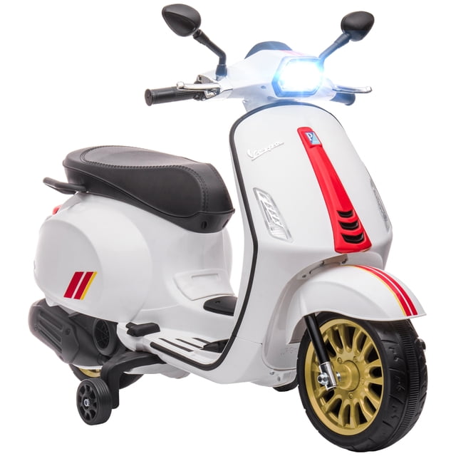 Qaba Vespa 6V Electric Toddler Motorcycle Battery-Operated Motorbike ...