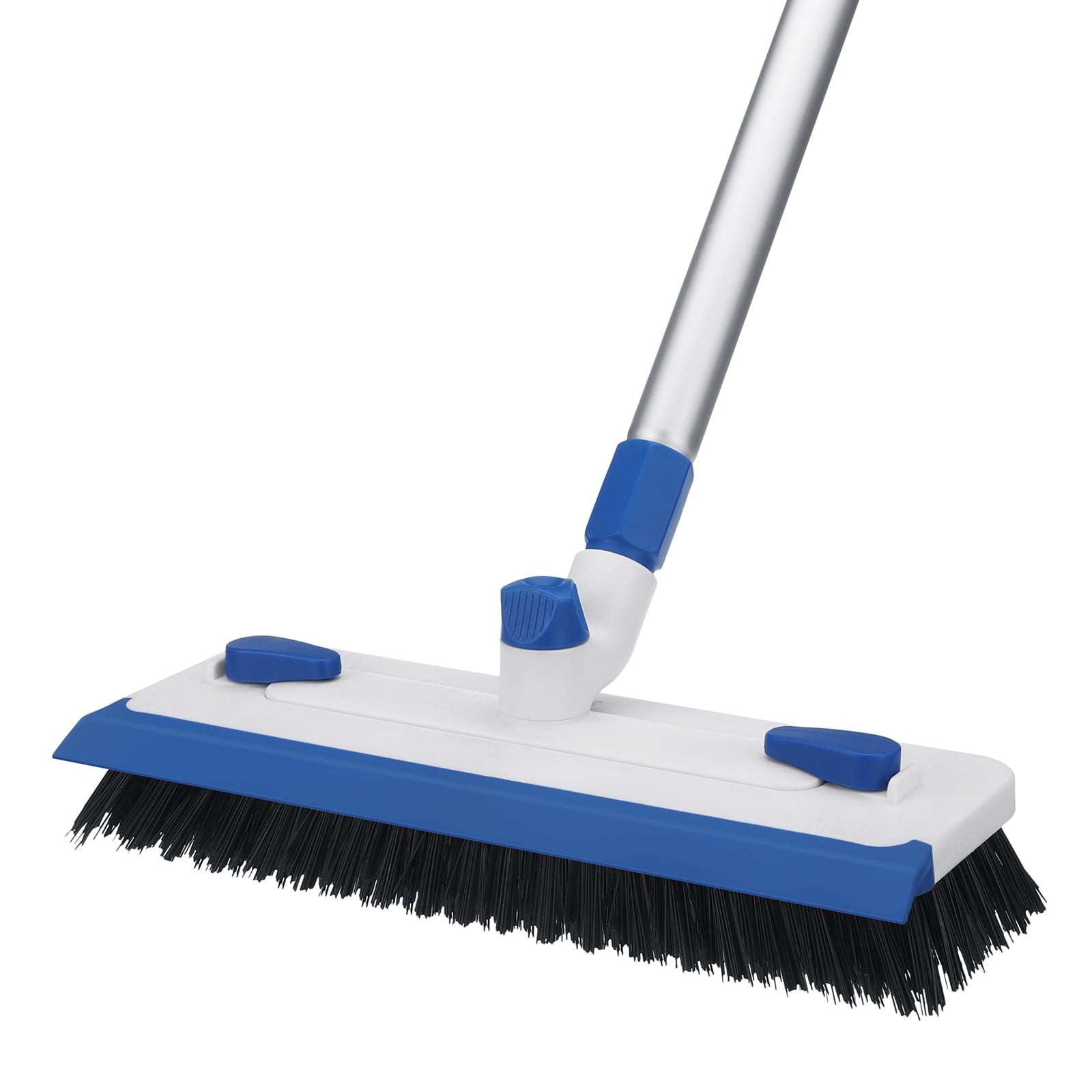 Qaestfy Floor Grout Scrub Brush with Squeegee 3 in 1, 55'' Extendable ...