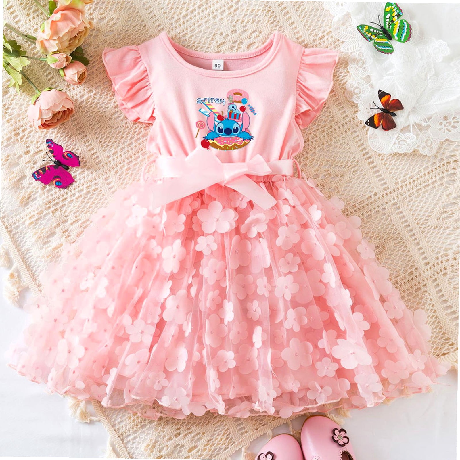 Qaheey Adorable Stitch Girls' Dress - Cute Comfy Hawaiian Style for ...