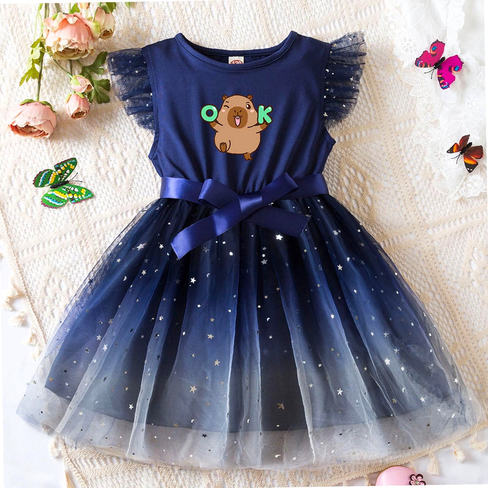 Qaheey Cute Baby Capybara Dress for Girls - Adorable Animal Print Party ...