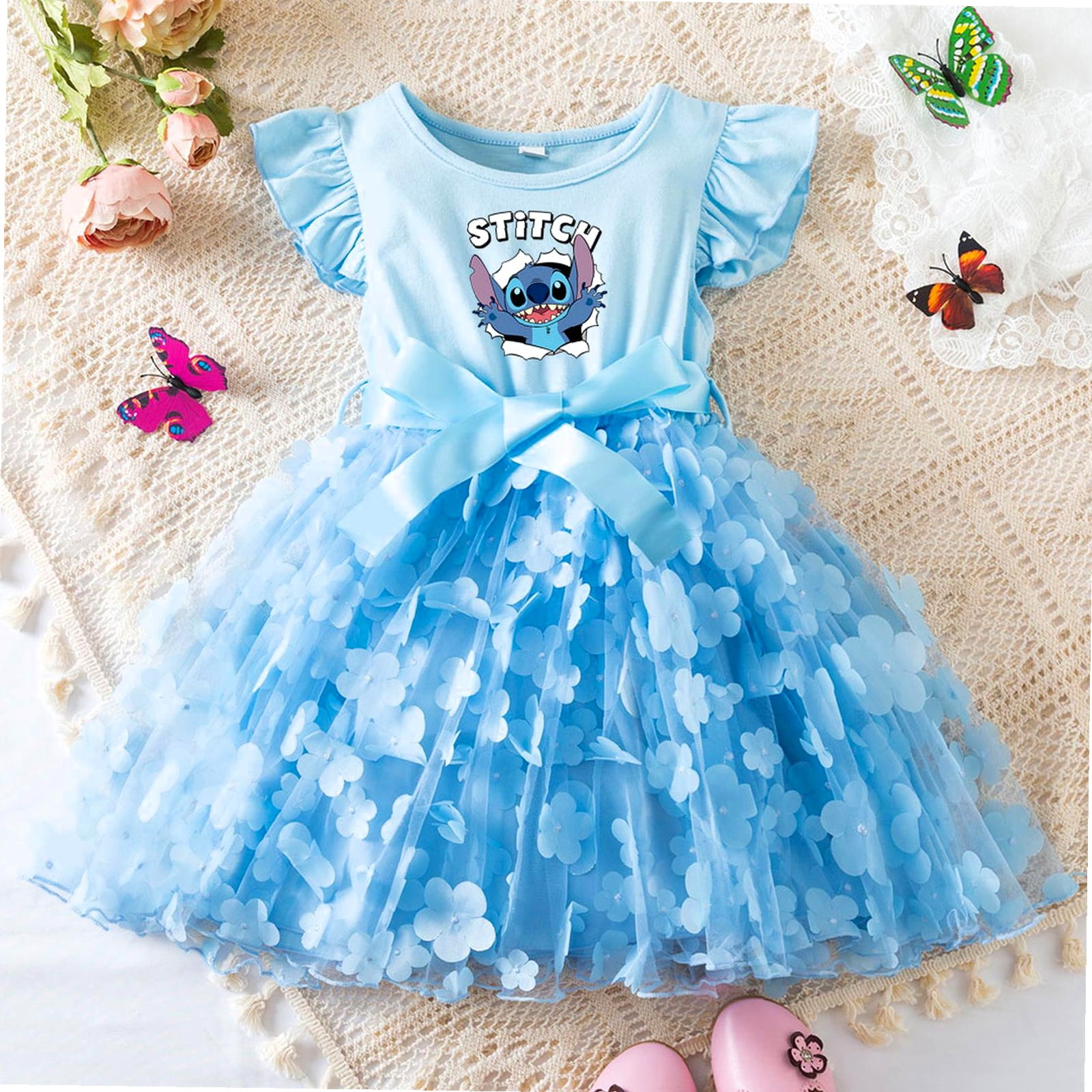 Qaheey Cute Stitch Dress for Girls - Adorable Cartoon Style Summer ...