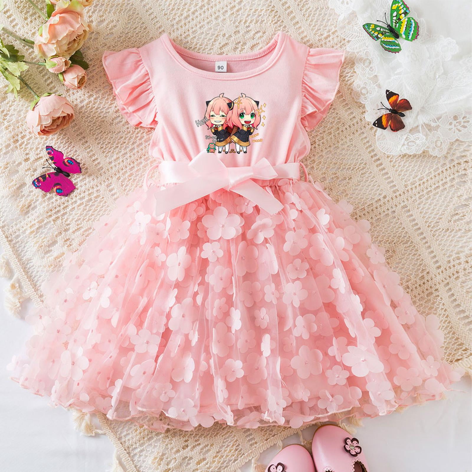 Qaheey Spy x Family Anya Kids Dress Unisex Casual Anime Cosplay Outfit ...