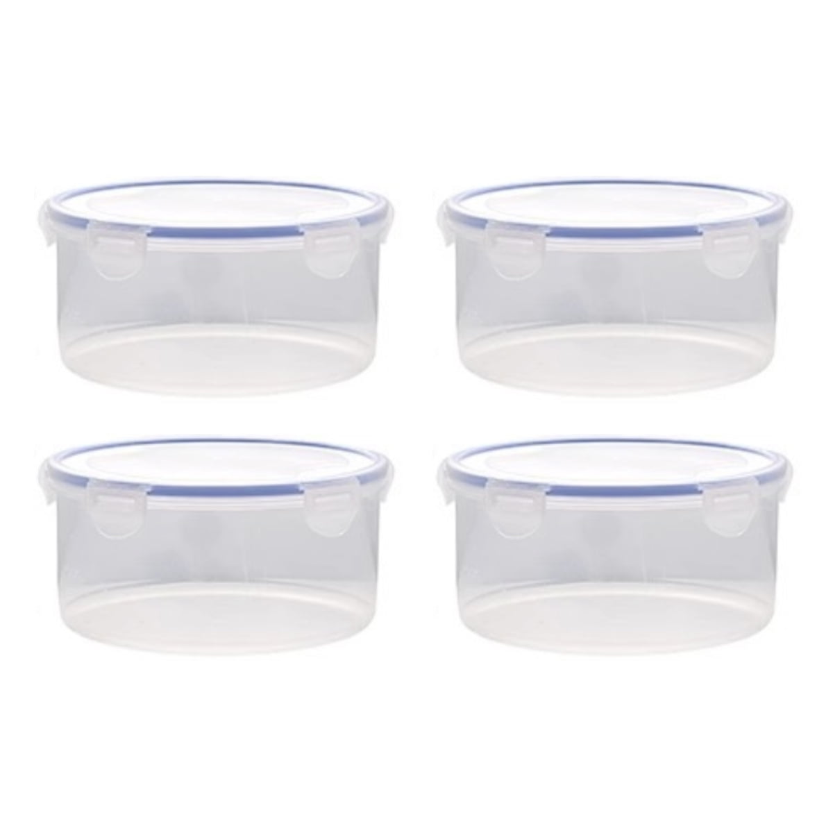 Qalabka [4-Pack] Plastic Food Storage Containers, Round Nesting Mixing ...