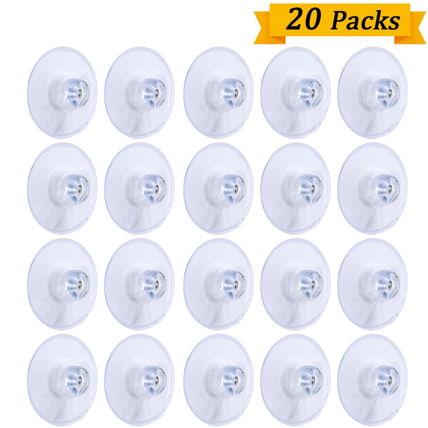 Qalabka 45mm Large Suction Cups, Clear PVC Plastic Pads, 20 Packs ...