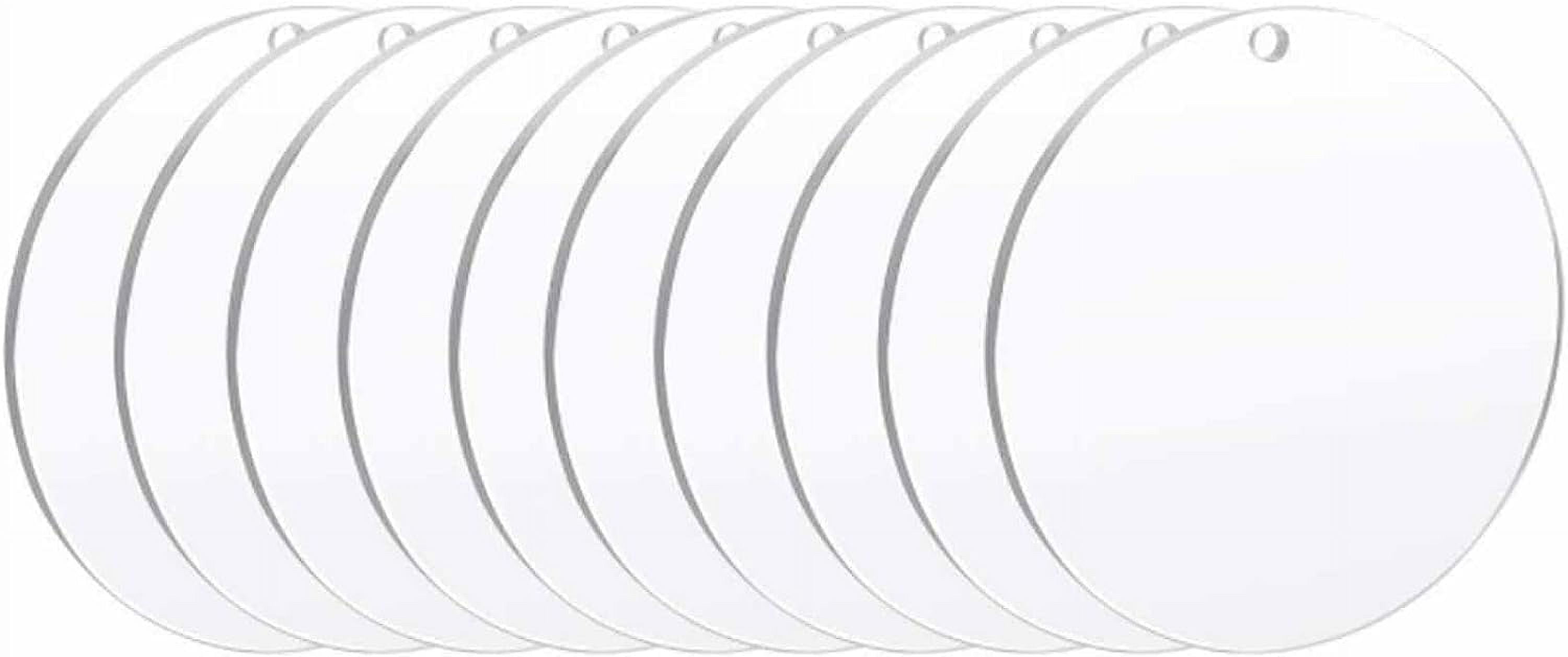 Qalabka Acrylic Craft Blanks, 10 Clear 10cm Round Discs, DIY Keychains ...