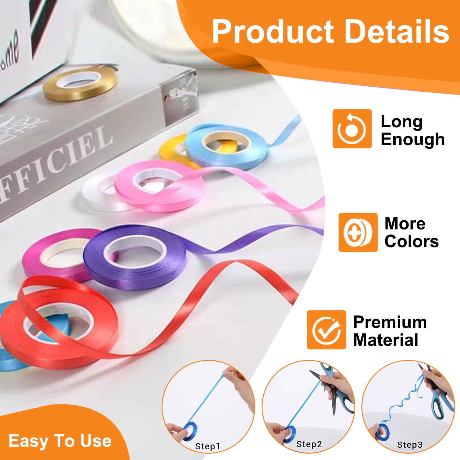 Qalabka Craft Ribbon Kit: Assorted Color Curling Ribbon - 12 Pieces for ...