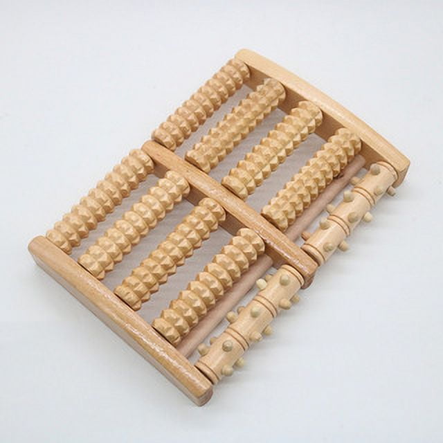 Qalabka Foot Pain Relief Multi-Roller,Wooden Dual Foot Roller,Relieves ...