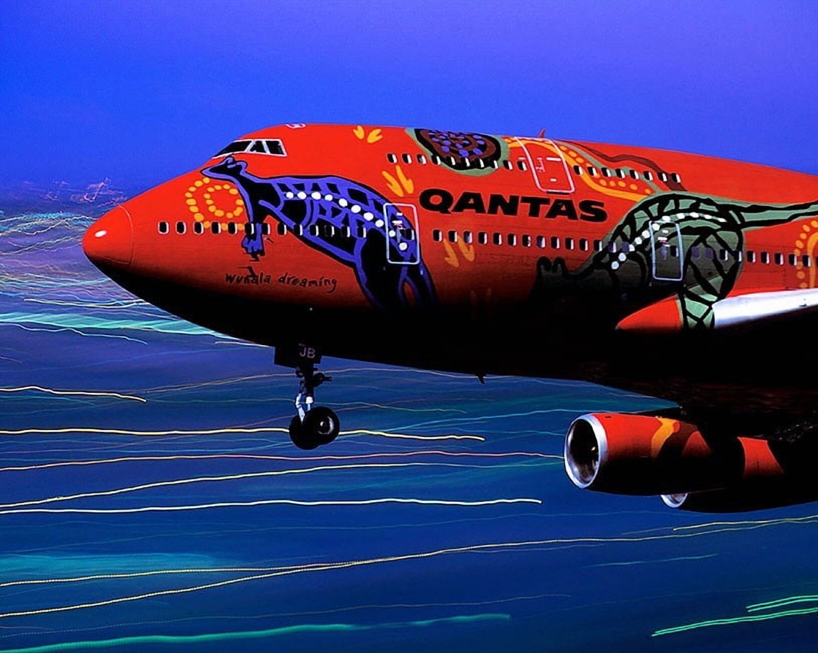 Qantas Airlines Boeing 747-400'Wunala Dreaming Plane - 20x30 Inch ...