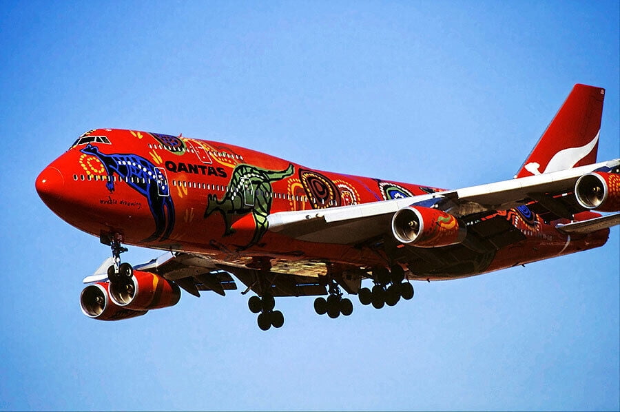 Qantas Airways Boeing 747-400 Style -1 - 24x36 Inch Glossy Laminated ...