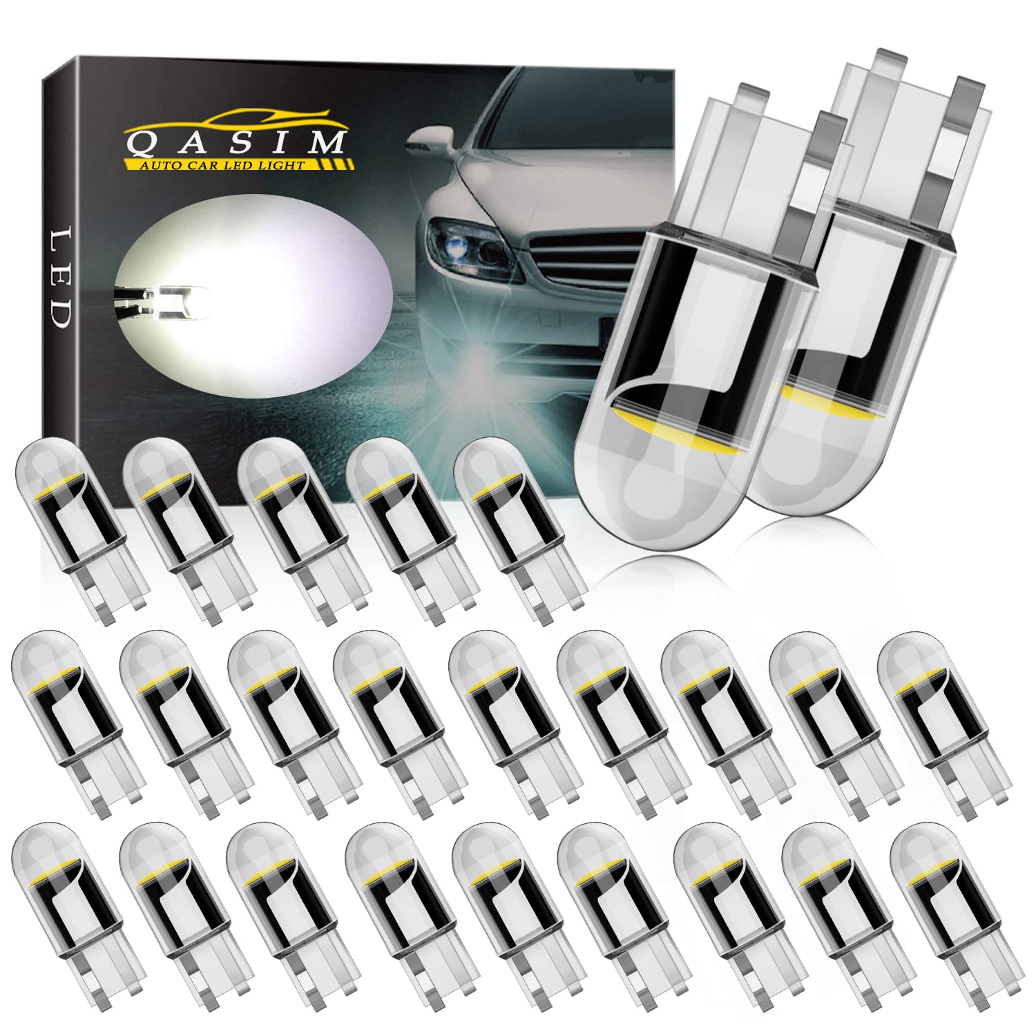 Qasim T3-1/4 Wedge Base bulbs 2825 194 LED Car Light Bulb Ultra Bright ...