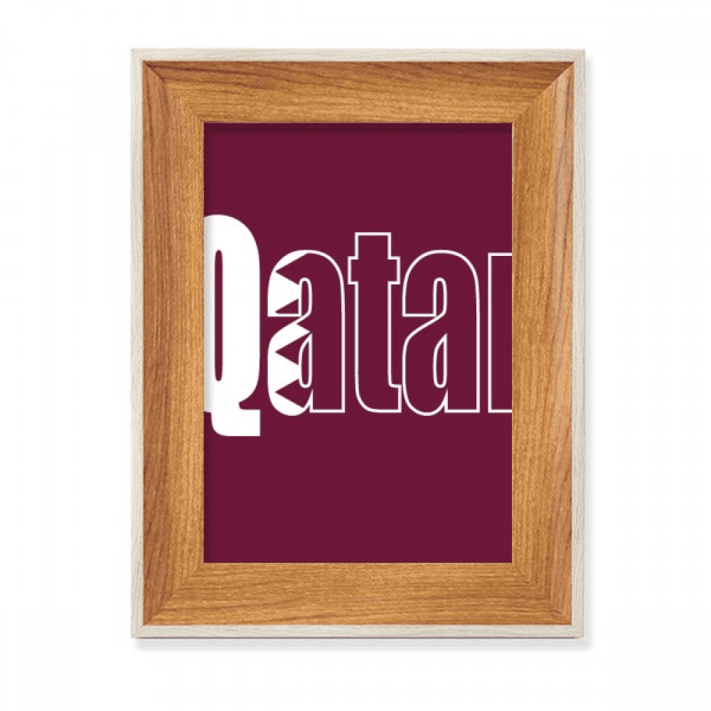 Qatar Country Flag Name Desktop Wooden Photo Frame Display Picture Art ...