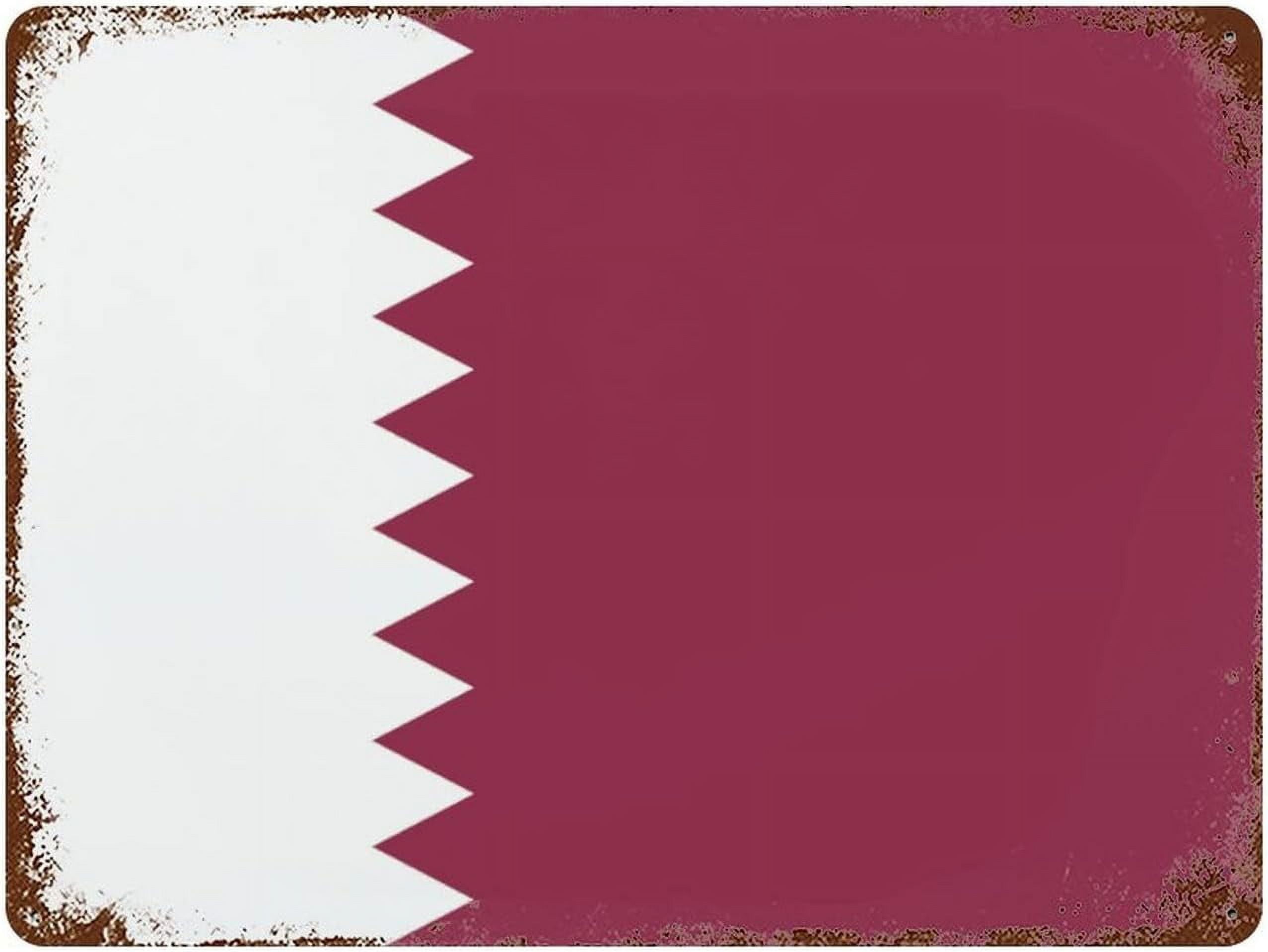 Qatar Flag Tin Signs Country Nation Vintage Flag Vintage Metal Tin ...