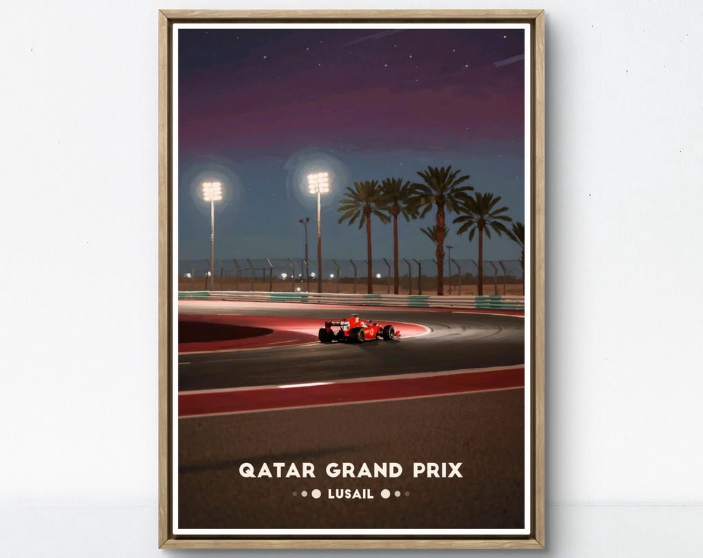 Qatar Grand Prix Poster – Stunning Formula 1 Night Race At Lusail ...