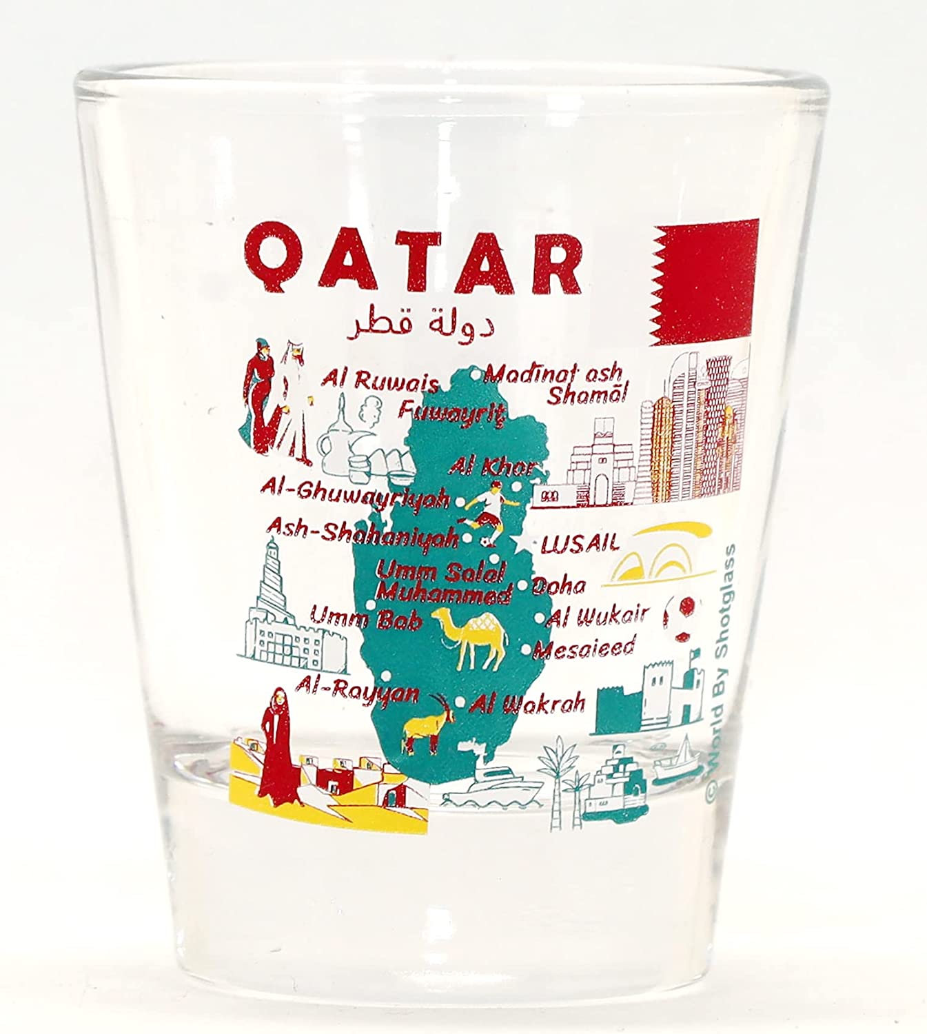 Qatar Landmarks and Icons Collage Shot Glass - Walmart.com