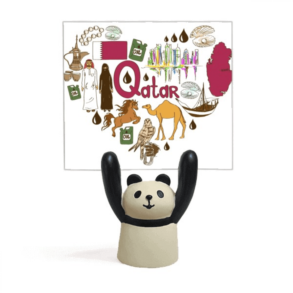 Qatar Love Heart Landscap National Flag Memo Holder Cartoon Animal ...