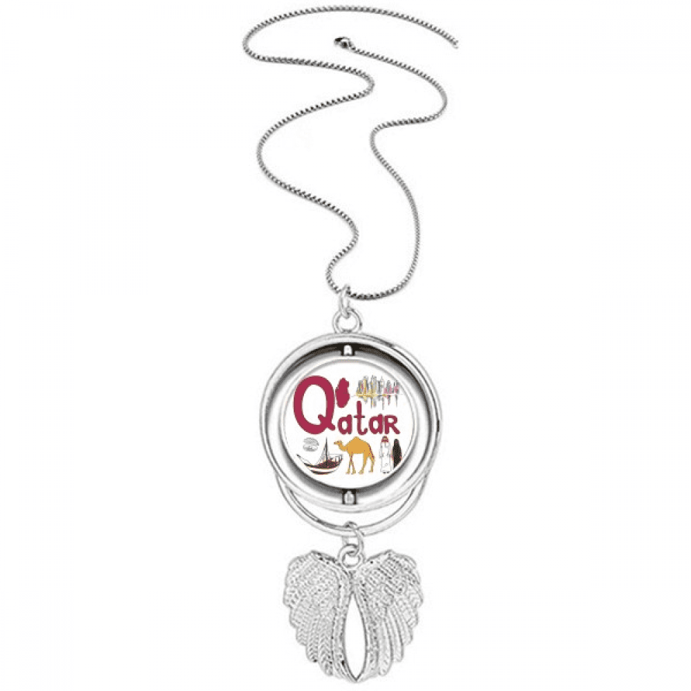 Qatar National symbol Landmark Pattern Pendant Angel Wings Rotating ...
