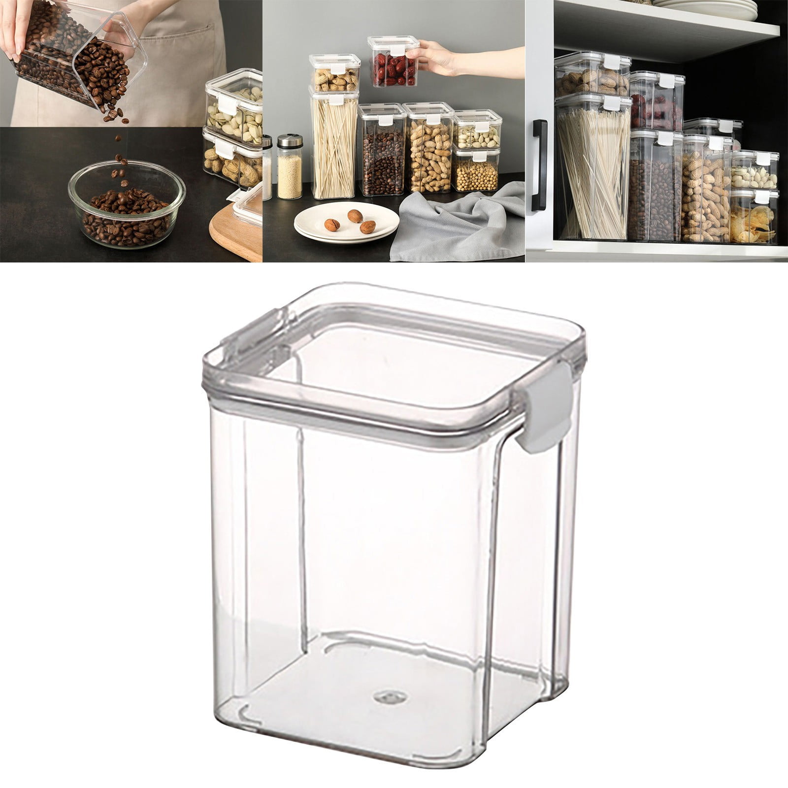 Qazu Airtight Food Storage Containers with Lids Kitchen Pantry ...