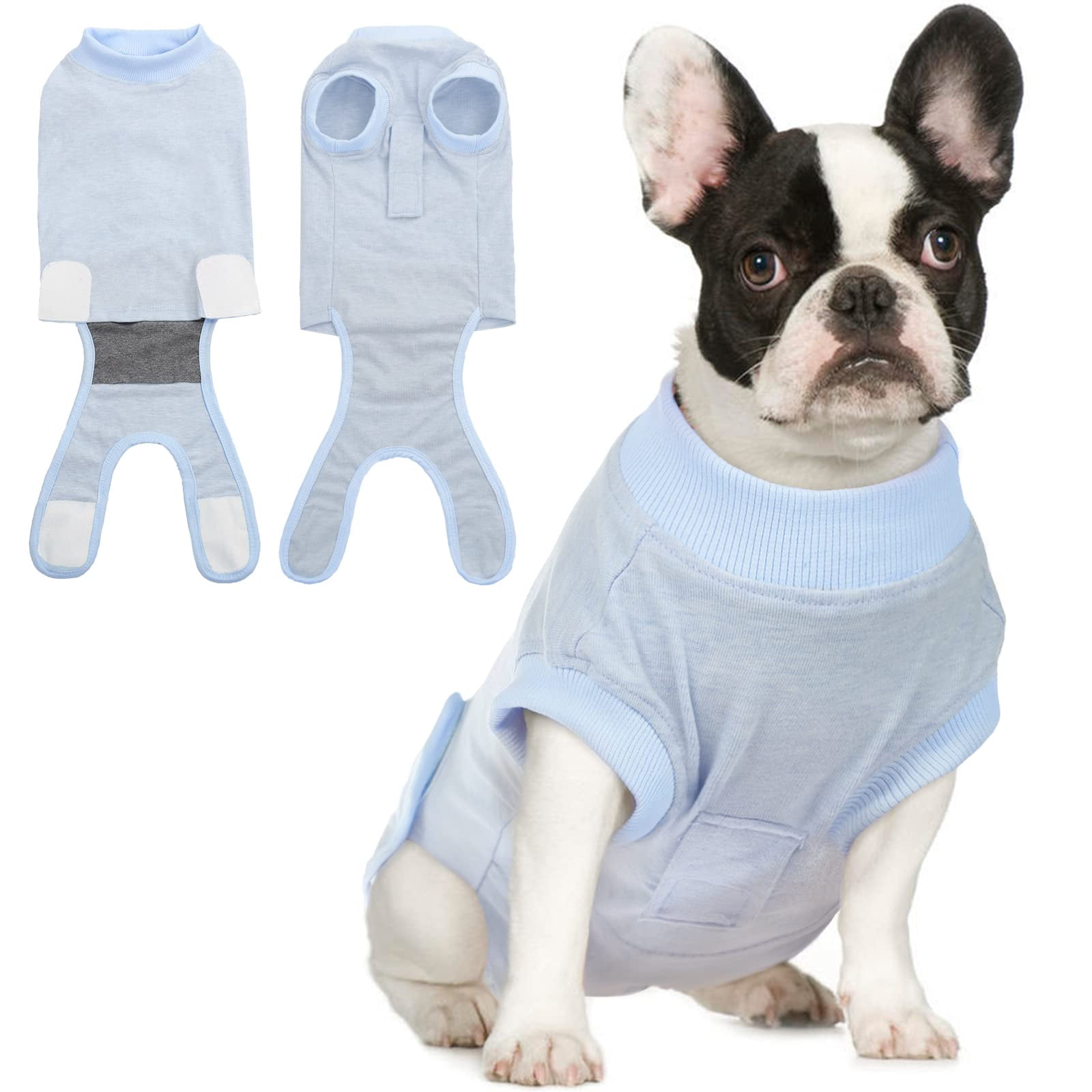 Qbleev Recovery Suit Wound Protection, Stretchy Cotton, Light Blue, XS ...