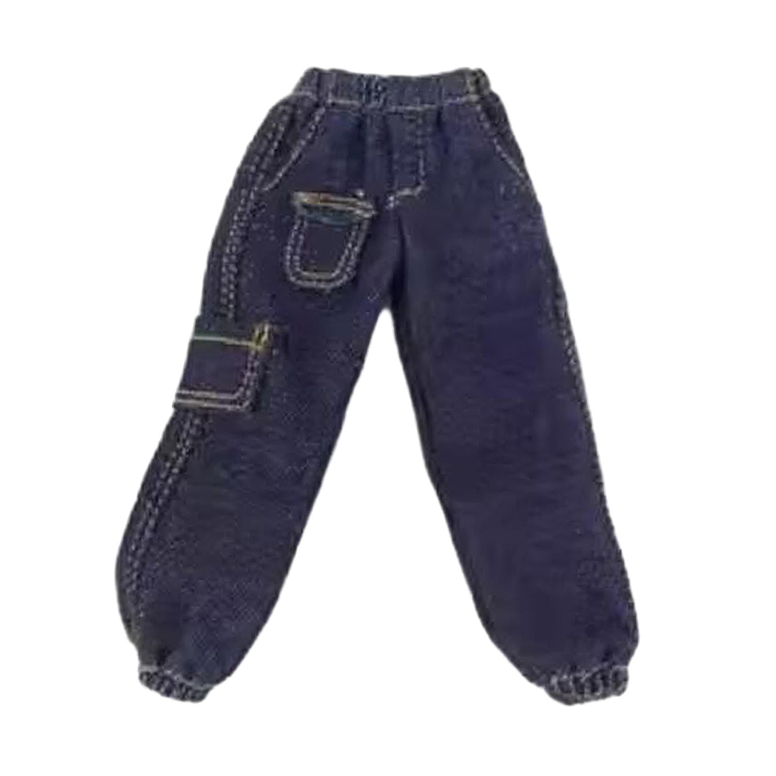 QccHieUs 1/12 Scale Miniature Jeans Outfit Costume Trousers for 6inch ...