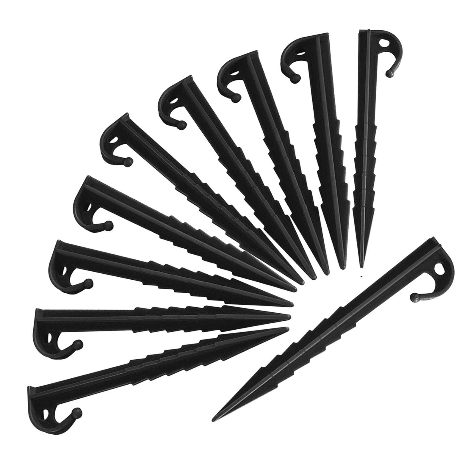 QccHieUs 10 Pieces Heavy Duty Tent Stakes Ground Nails Reusable Ground ...