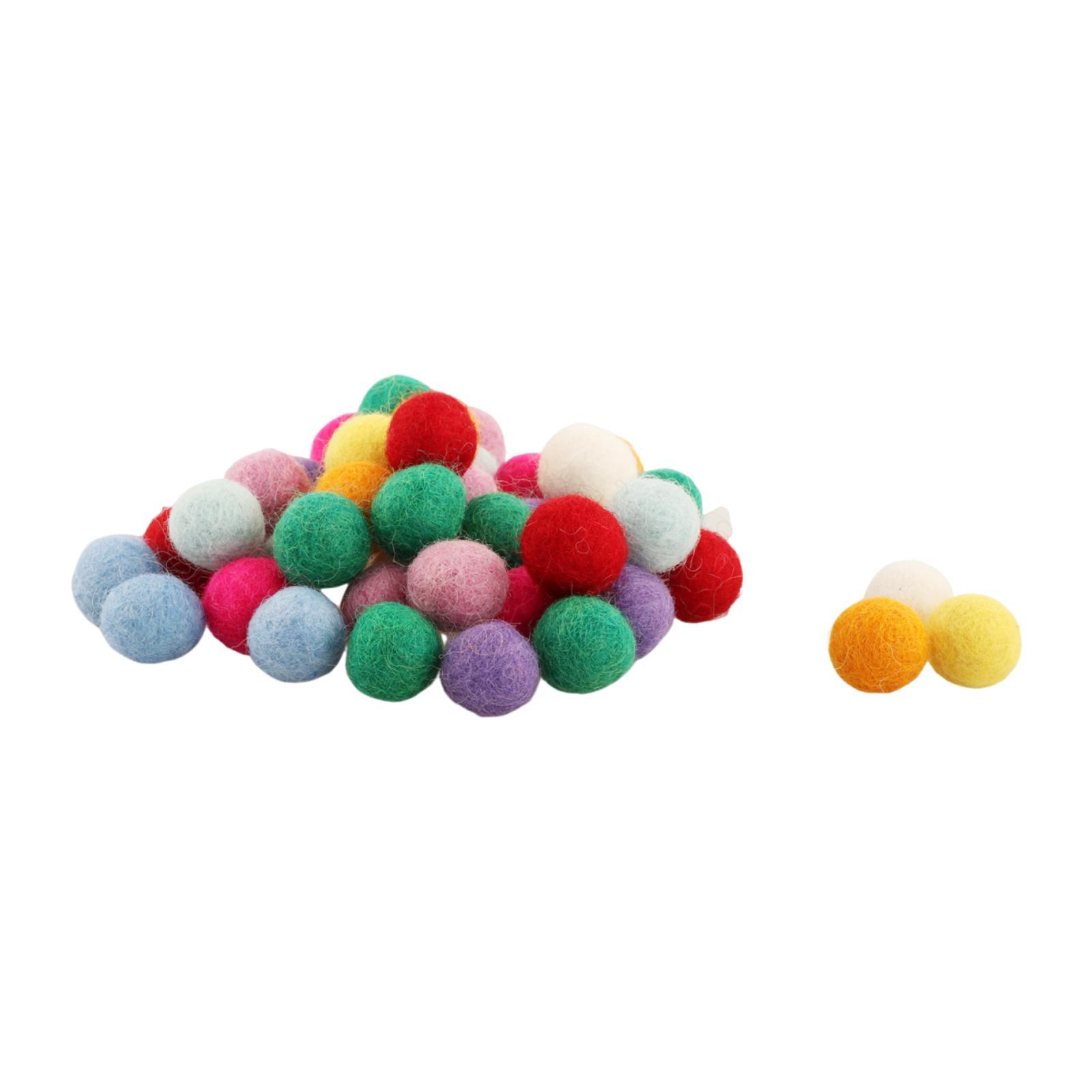 QccHieUs 100 Pieces Handmade Rainbow Felt Balls, Colourful Hair ...