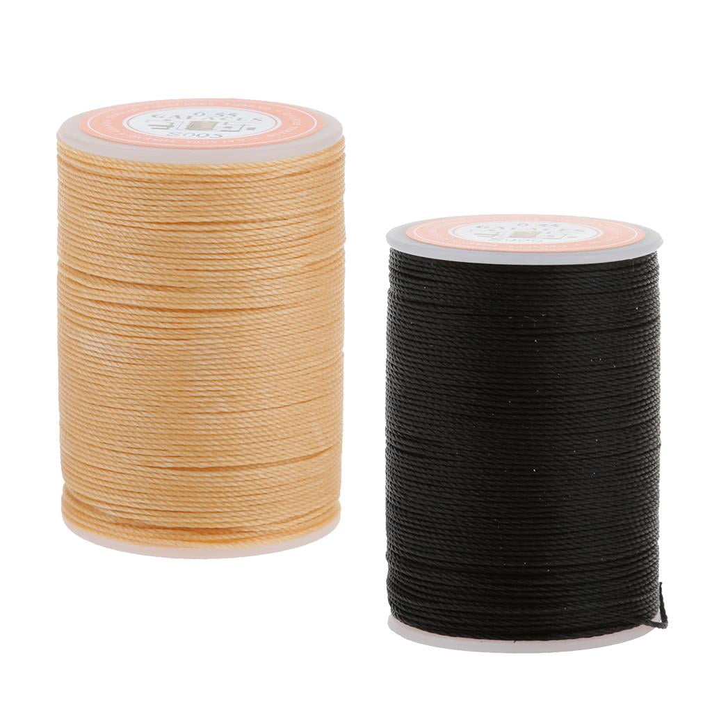 QccHieUs 2 Pieces 113Meters 0.55mm Round Waxed Thread Cord Leather ...