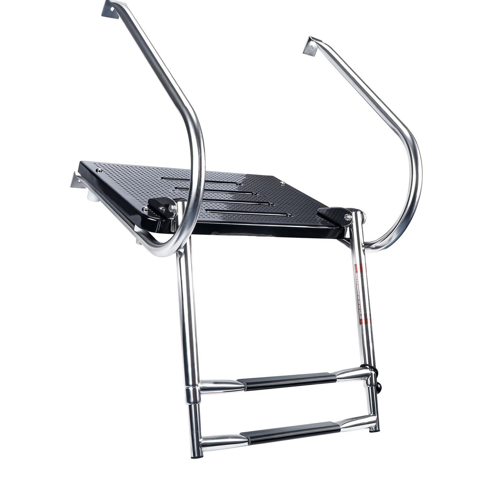 QccHieUs 2 Step Boat Ladder Foldable Ladder Swim Ladders Non Slip ...