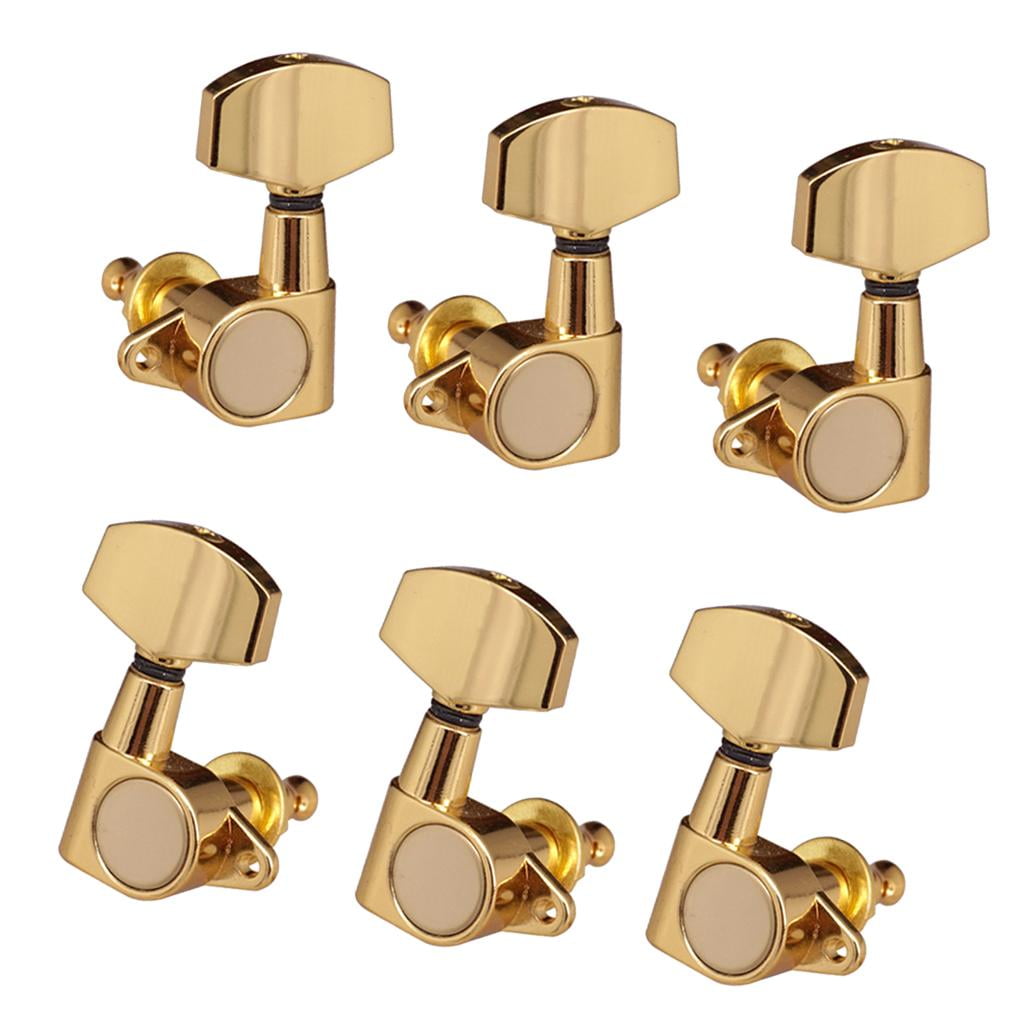 QccHieUs 3R3L Acoustic Electric Guitar String Tuning Pegs Keys Golden ...