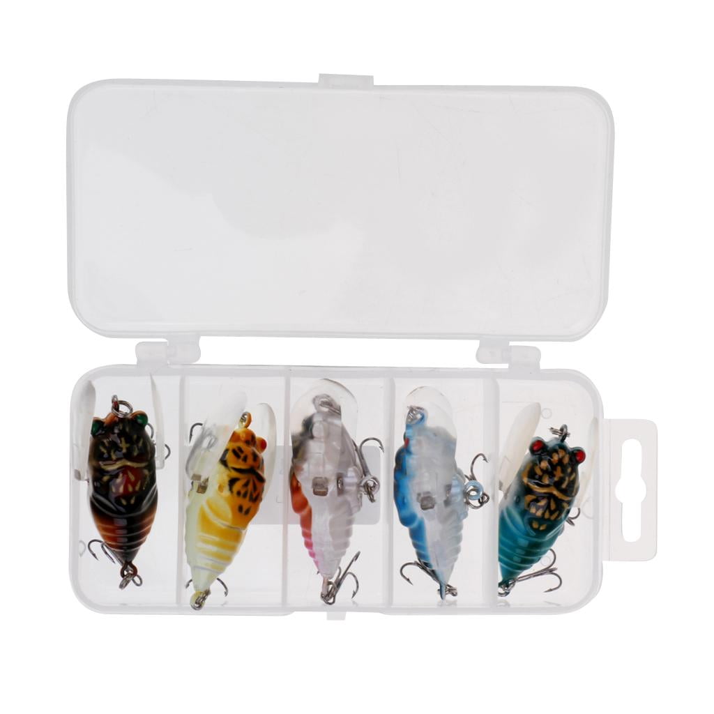 QccHieUs 5Pcs/lot Winged Cicada Lures Walker Bug Bass Trout Topwater ...