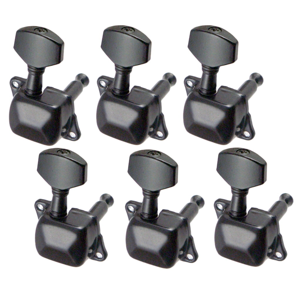 QccHieUs 6 Pieces Semi Closed Tuning Pin Black Color Zinc Alloy Iron ...