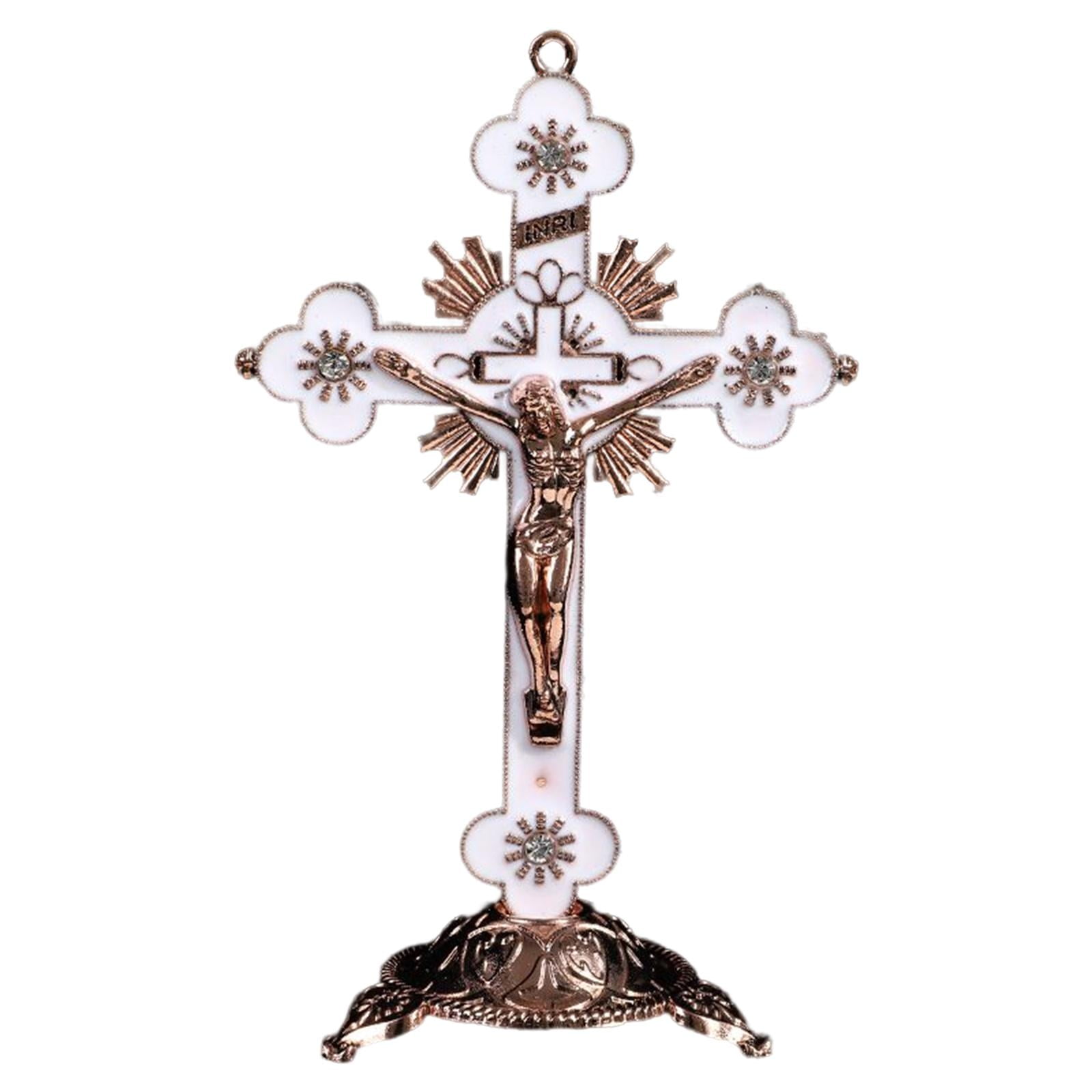 QccHieUs Crucifix Wall Cross Jesus Christ On Cross Statues Tabletop for ...
