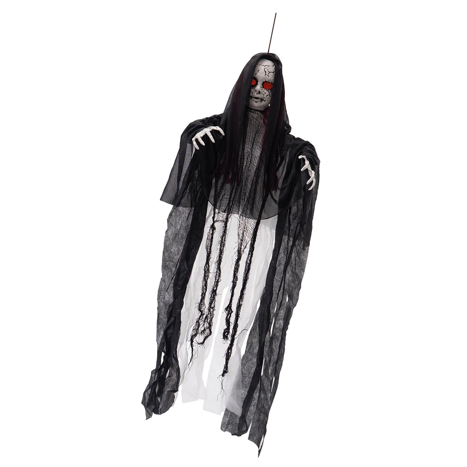 QccHieUs Electric Halloween Horror Hanging Woman Ghost 40inch Long for ...