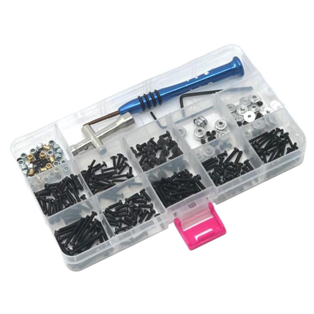 QccHieUs Metal RC Screw Kit Repair Screws Tool Box for 1/10 1/12 1/16 ...