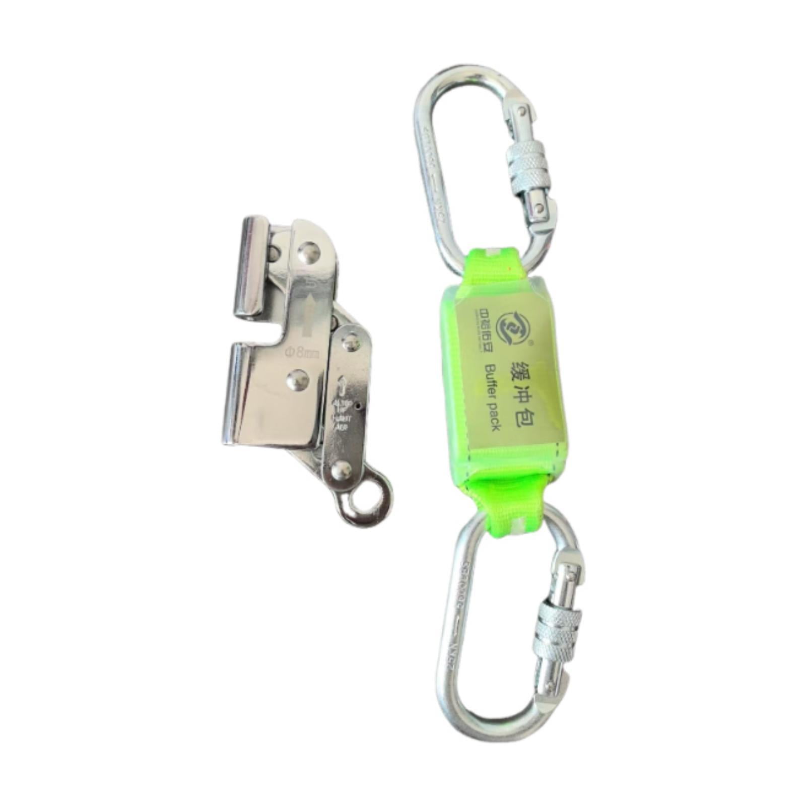 QccHieUs Sturdy Alloy Steel Rope Grab Rock Climbing 15KN Heavy Duty ...