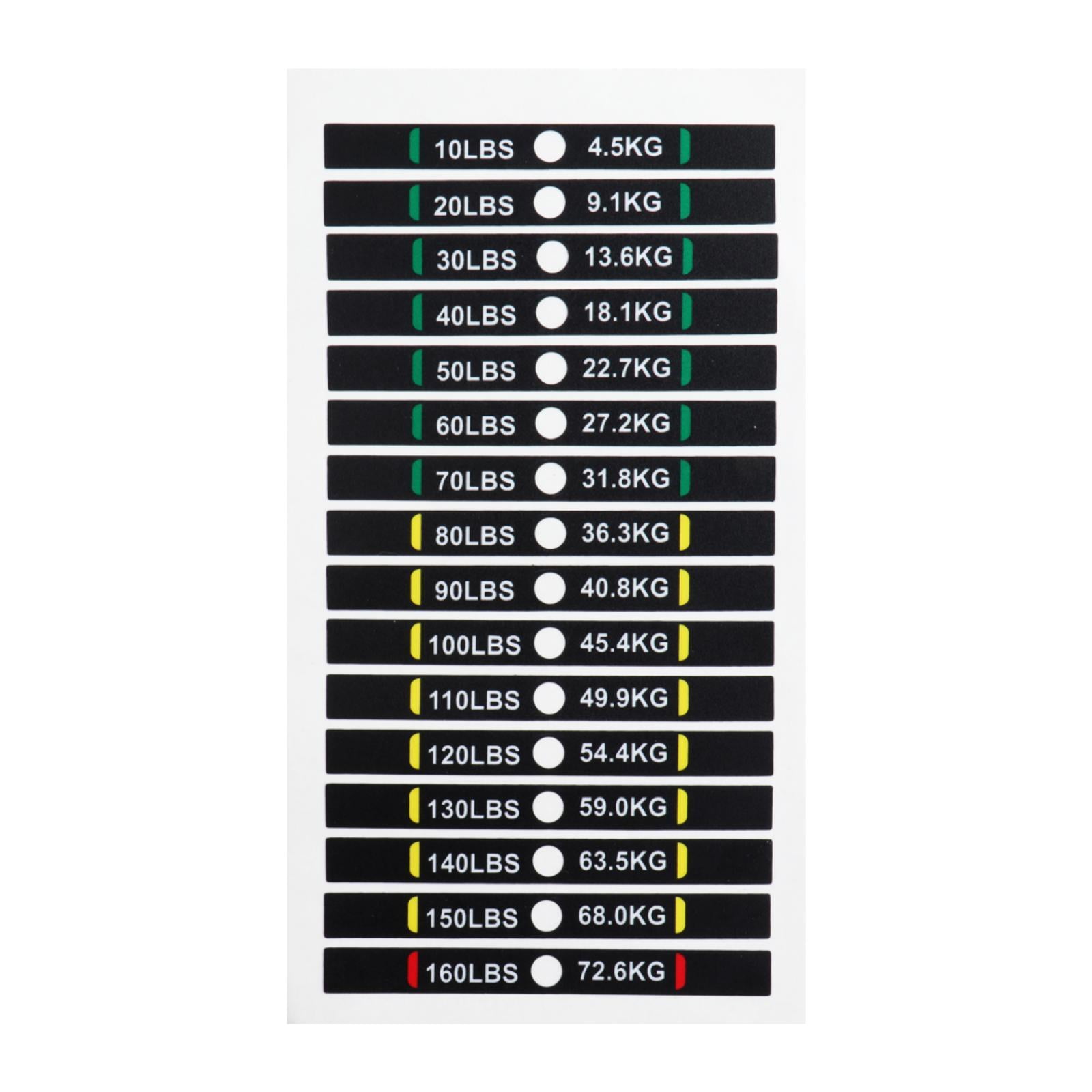 QccHieUs Weight Stack Labels 4.5 to 72.6kg Sticky Number Stickers for ...