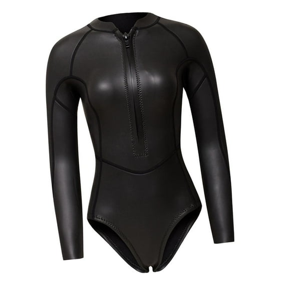 QccHieUs Women Neoprene Sleeve Wetsuit Front Zip Diving Bikini Suit ...